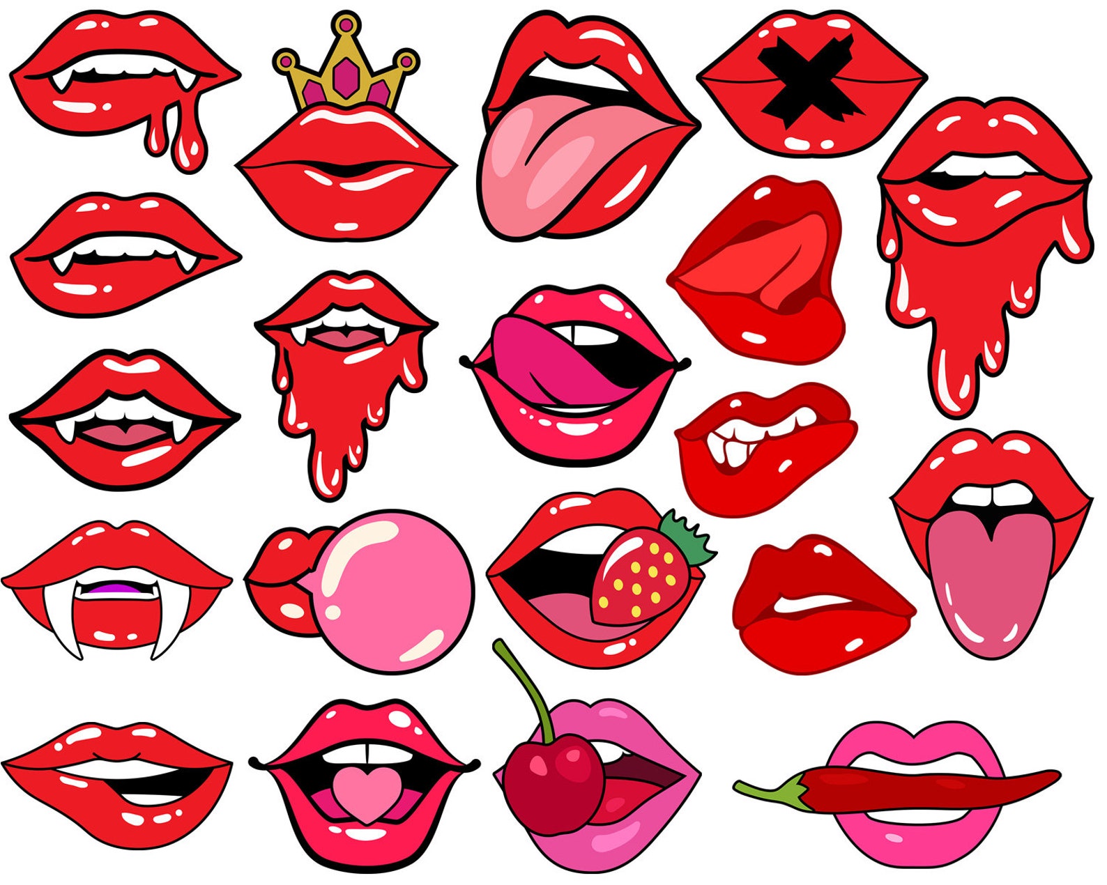 Lippen SVG Kiss SVG Lippen Print Svg Rote Lippen Svg - Etsy.de