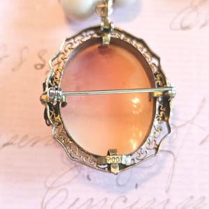 Antique Victorian Carved Shell Cameo Natural Riverstone Beaded Necklace ...