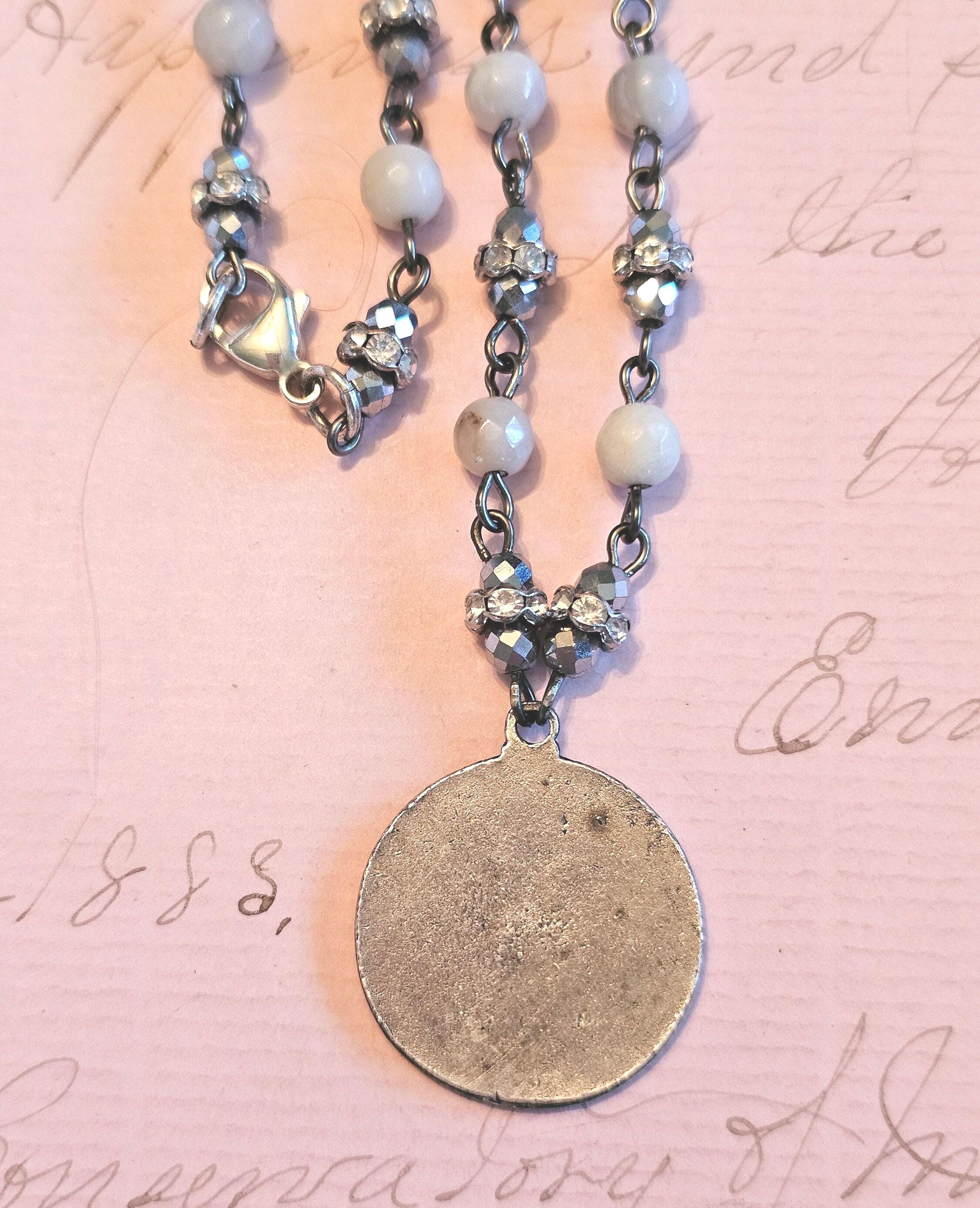 Assemblage Necklace of Religious Medal of Young Jesus Christ With ...