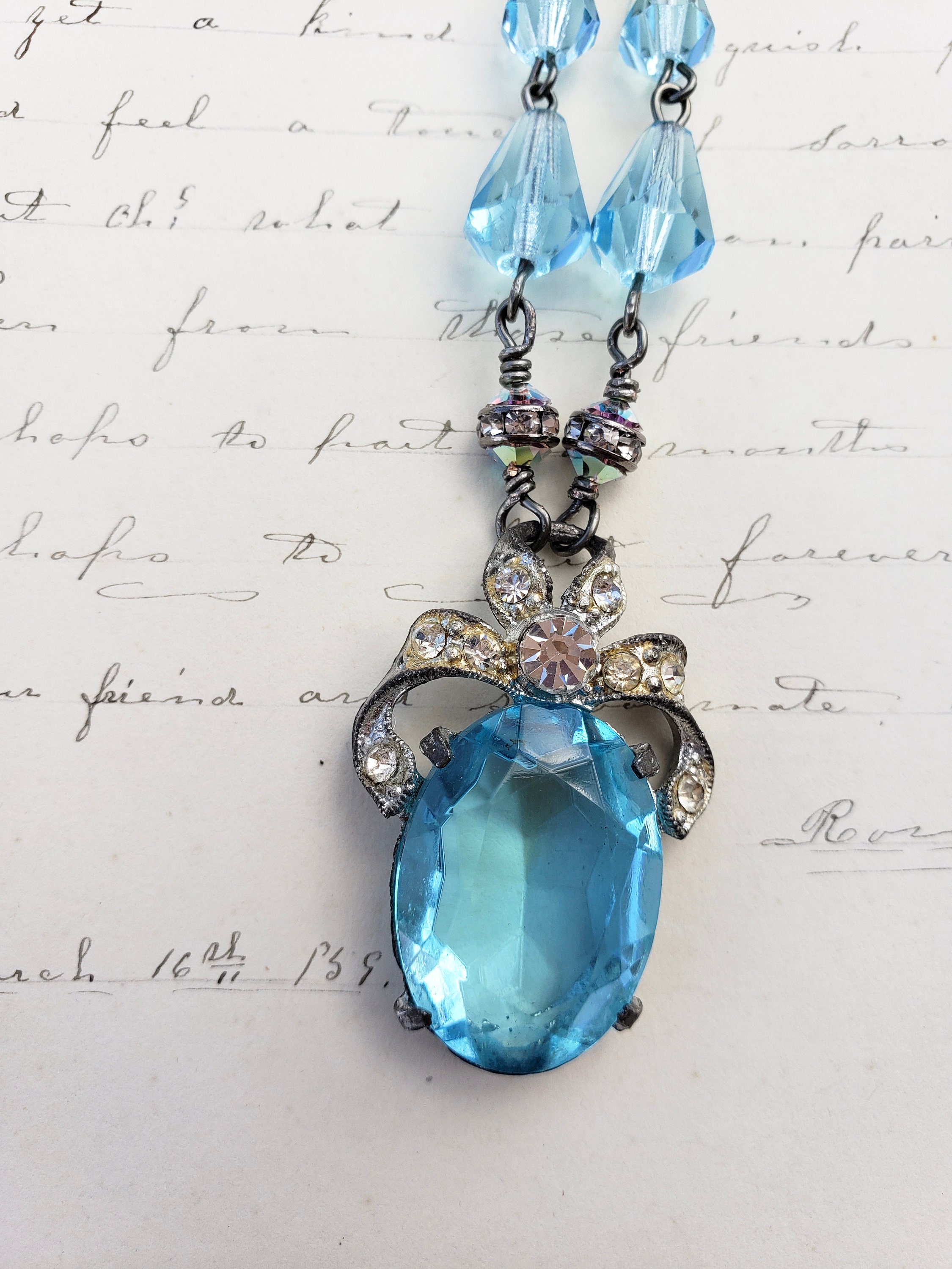 ART DECO, Roaring 1920s, Crystal, Handmade Upcycled, Vintage Rhinestone ...