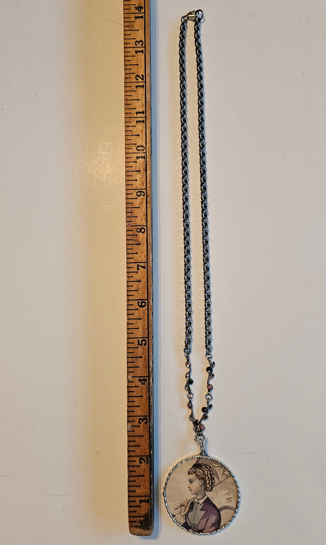 Original Godey's 1869 Fashion Lady Hand Colored Engraving Pendant ...