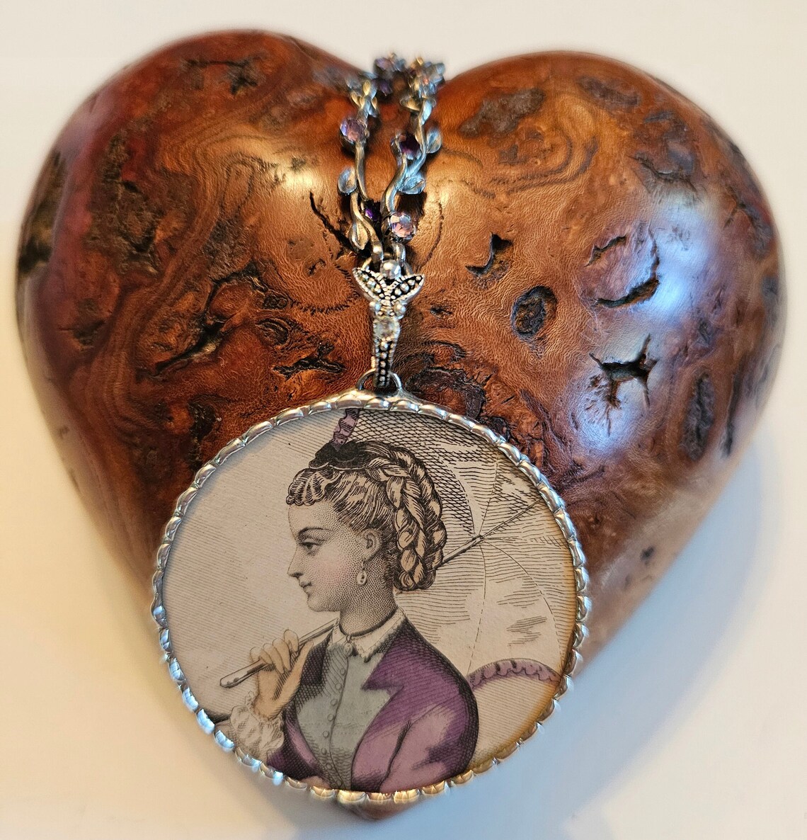 Original Godey's 1869 Fashion Lady Hand Colored Engraving Pendant ...