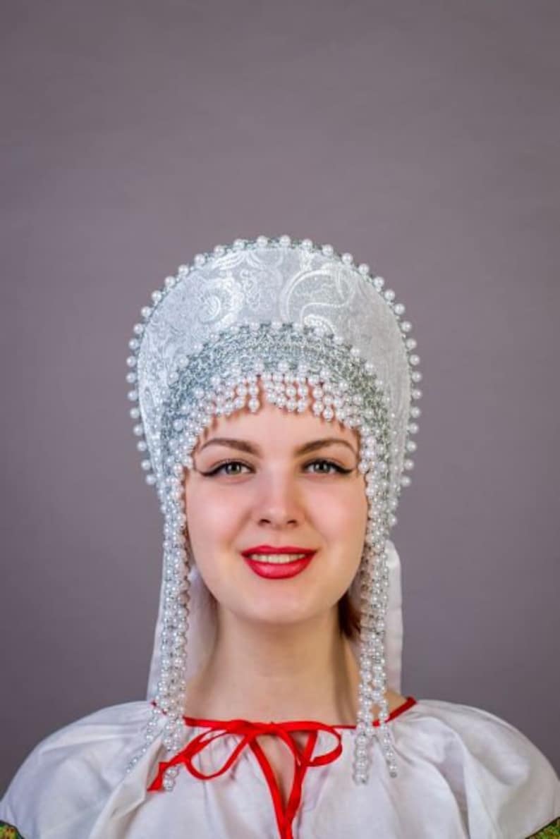 Headdress Kokoshnik Olga Russian Traditional Etsy