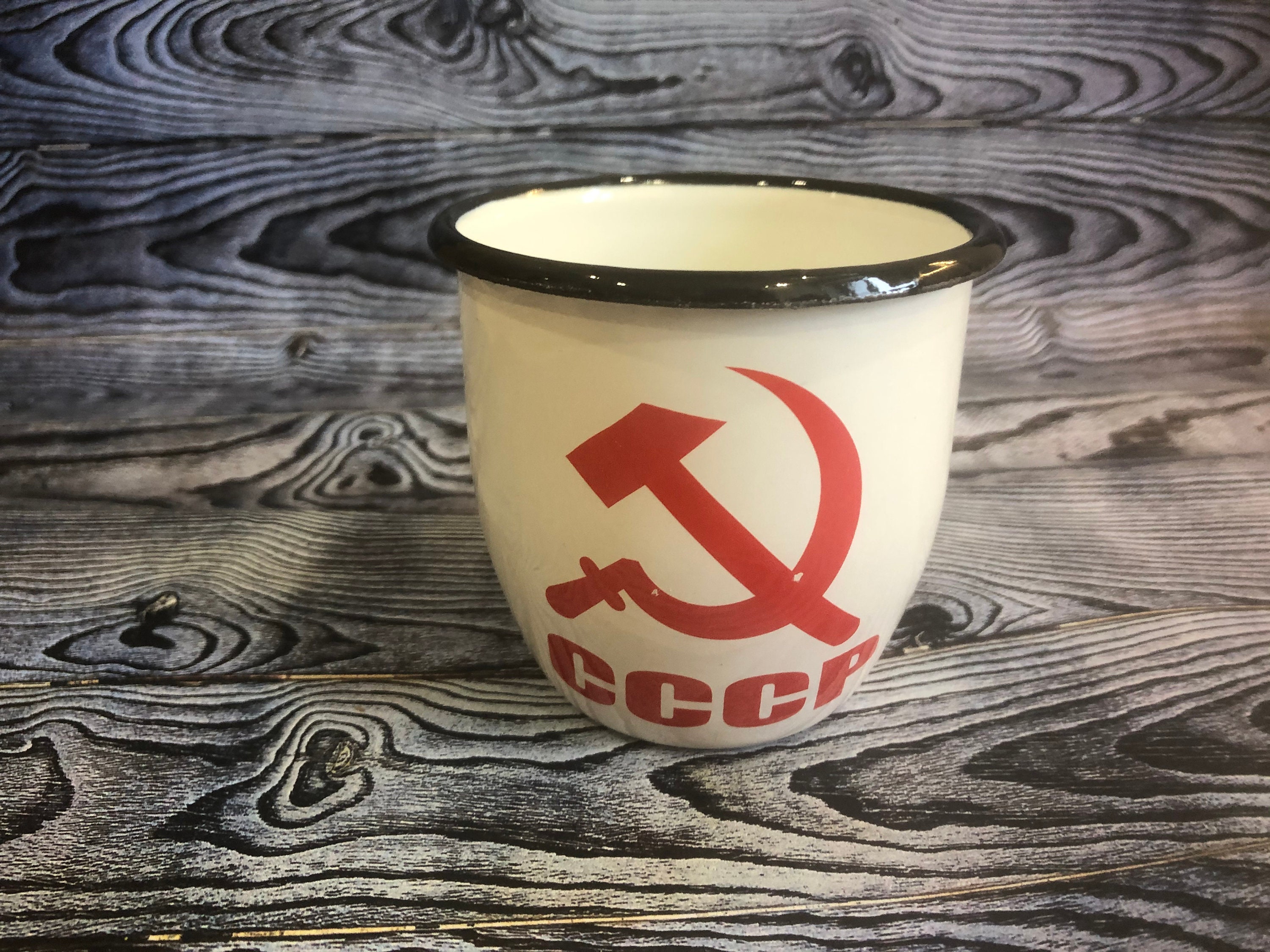 USSR cup Vintage USSR enameled cup Enamel mug Soviet metal | Etsy