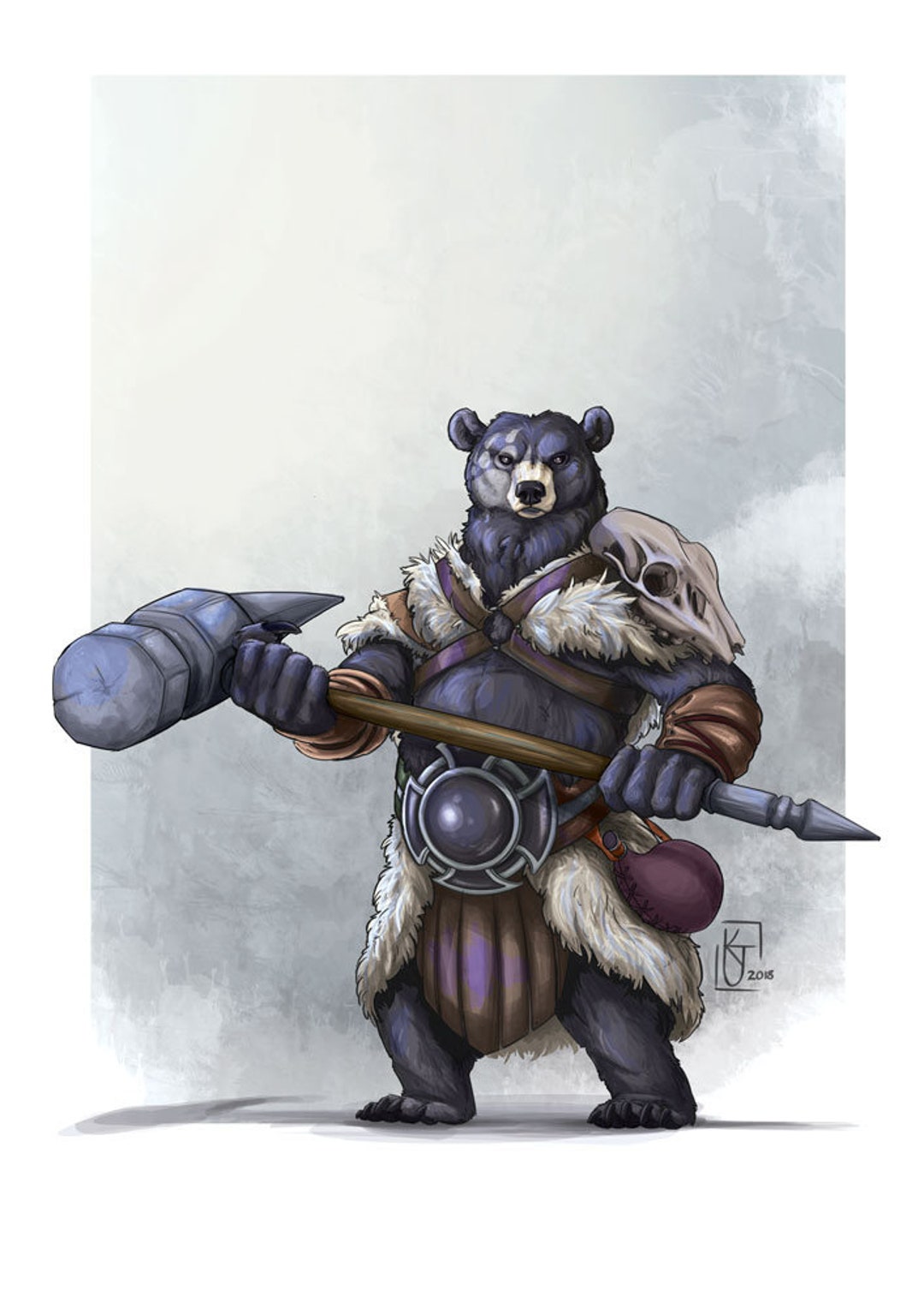 Dungeons and Dragons Animals Bear Berserker A4 Print - Etsy