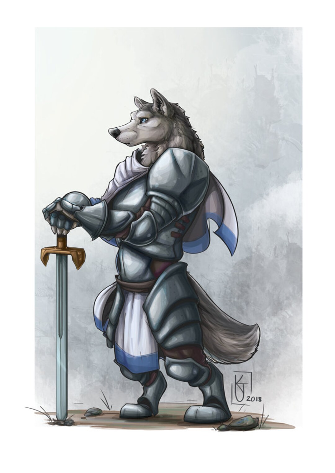 Dungeons and Dragons Animals Wolf Paladin A4 Print - Etsy