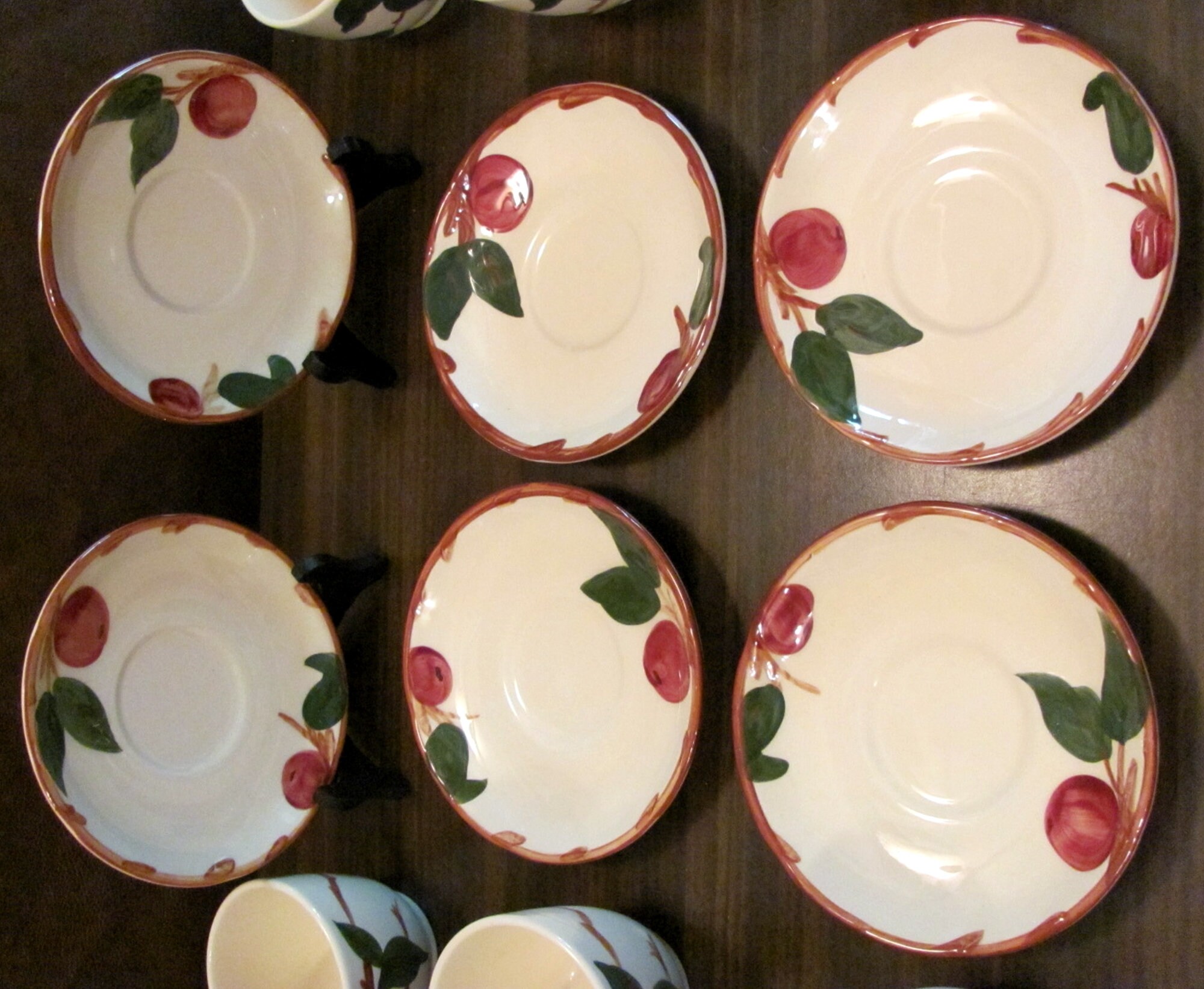 Cups & Saucers by Franciscan APPLE Pattern 12 Pcs USA - Etsy