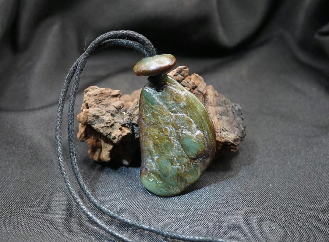 Big Sur Vulcan Nephrite Jade Stone Pendant. - Etsy