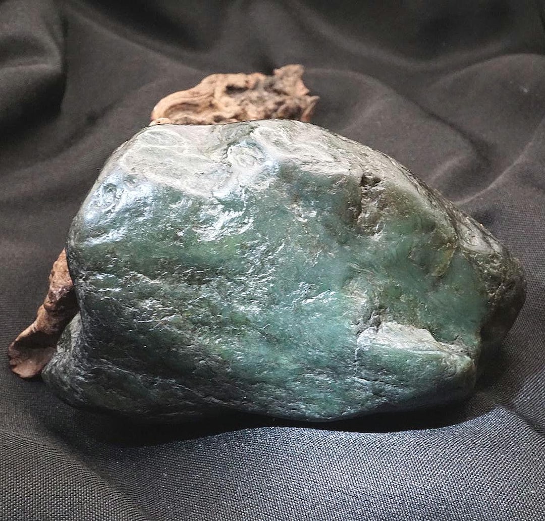 Big Sur Blue Green Nephrite Jade Stone With Silver Rind. - Etsy