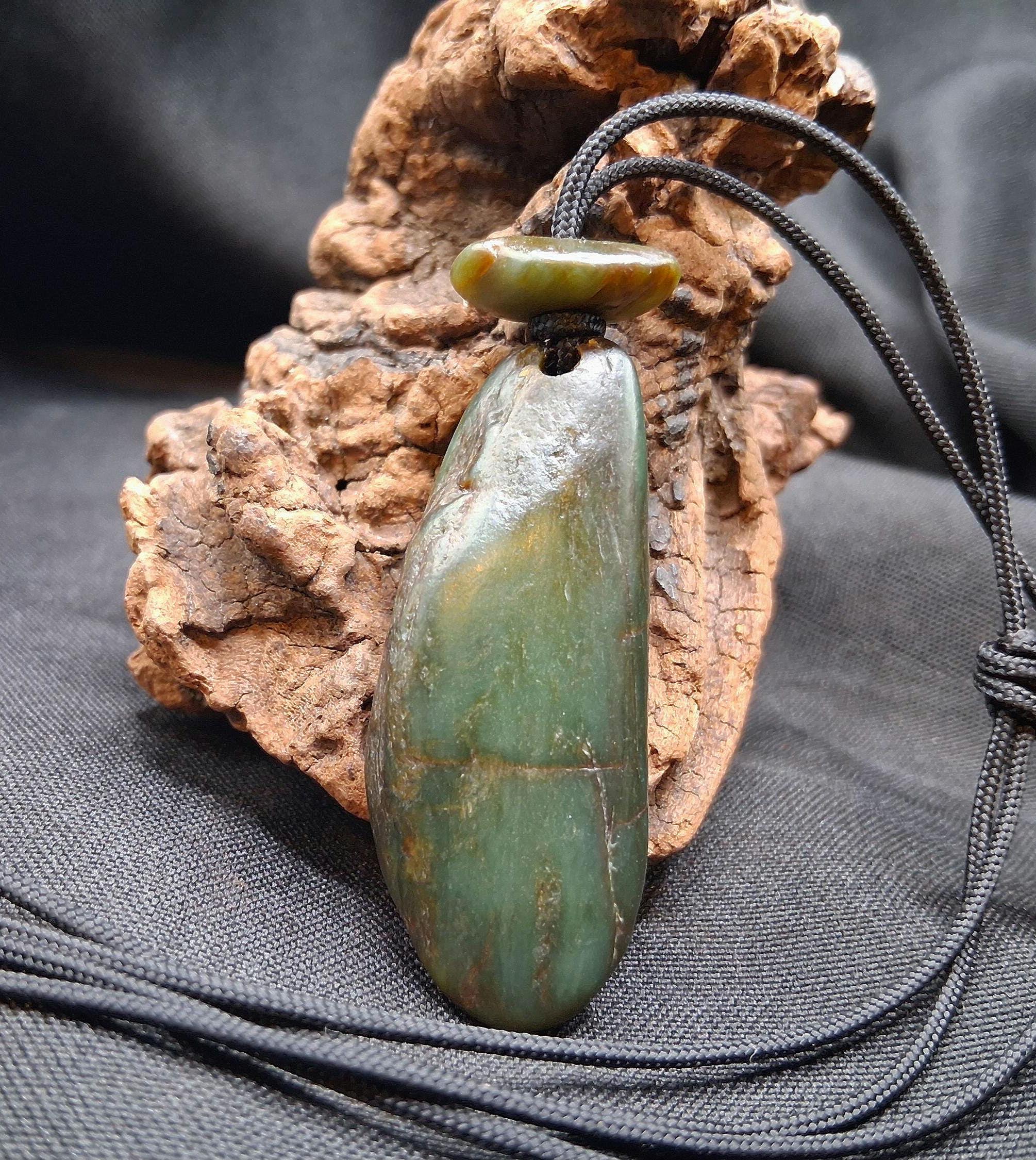 Big Sur Vulcan Nephrite Jade Stone Pendant. - Etsy