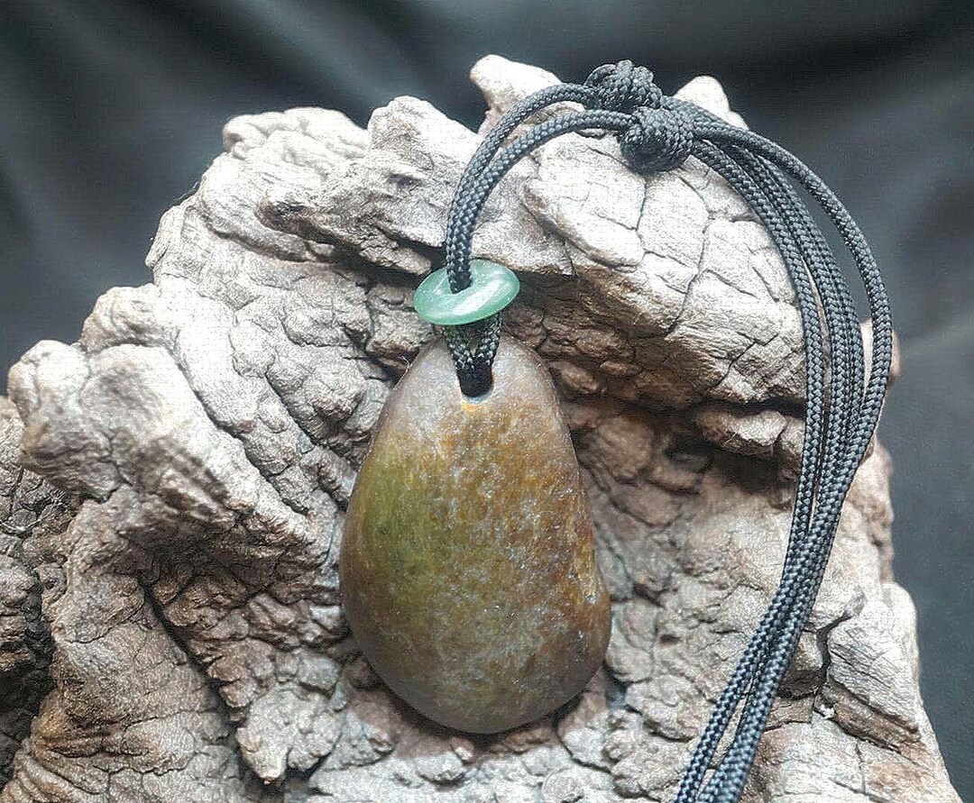 Big Sur Vulcan Nephrite Jade Stone Pendant. - Etsy