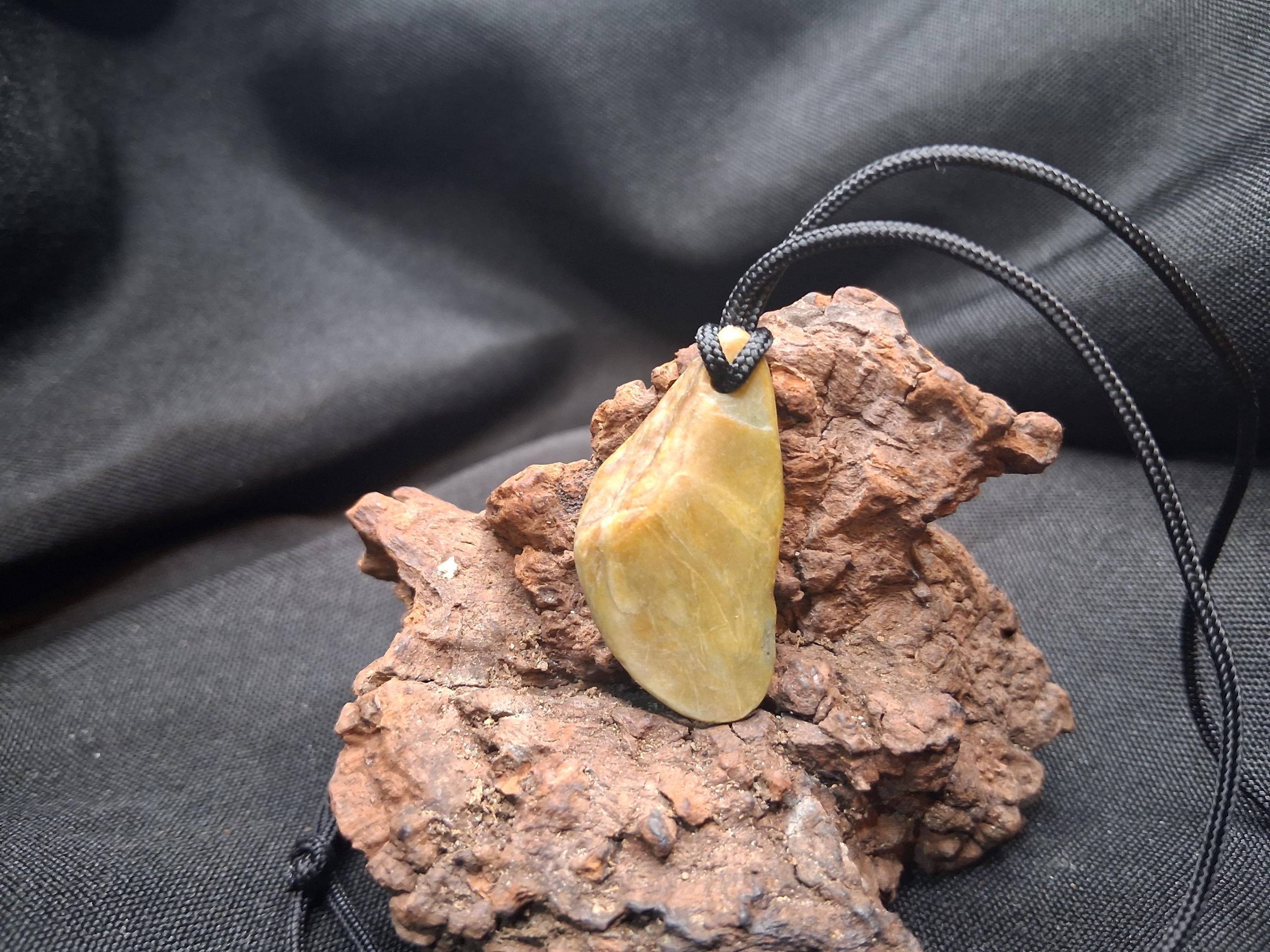 Big Sur Vulcan Nephrite Jade Stone Pendant. - Etsy