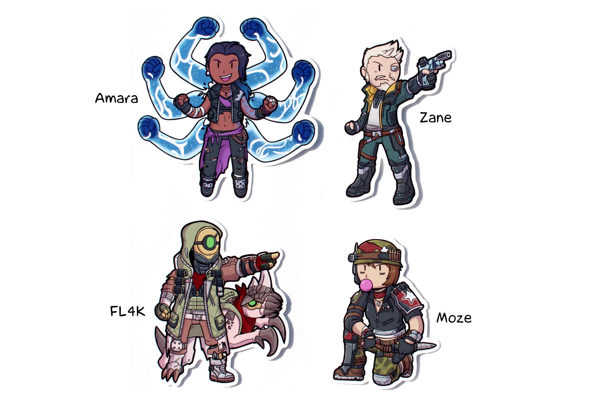 Borderlands 3 Vinyl Stickers Amara FL4K Moze Zane | Etsy