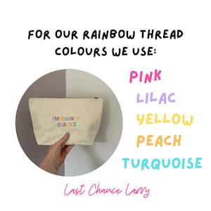 Personalised Text Zip up Embroidered Bag. *more Sizes and Colours ...