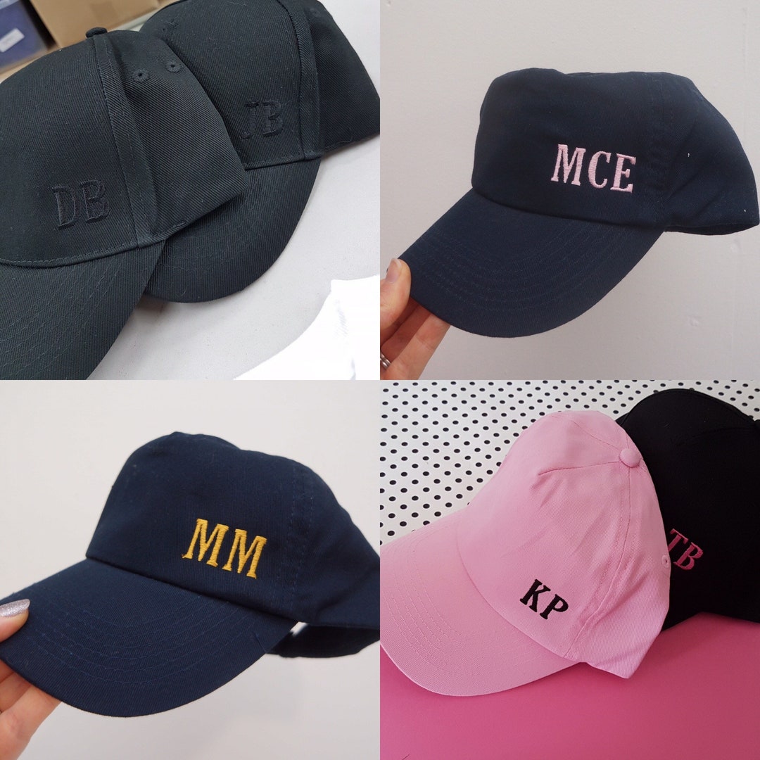 Classic Style Cap With Embroidered Initials. Embroidered/ Initials/ Hat ...
