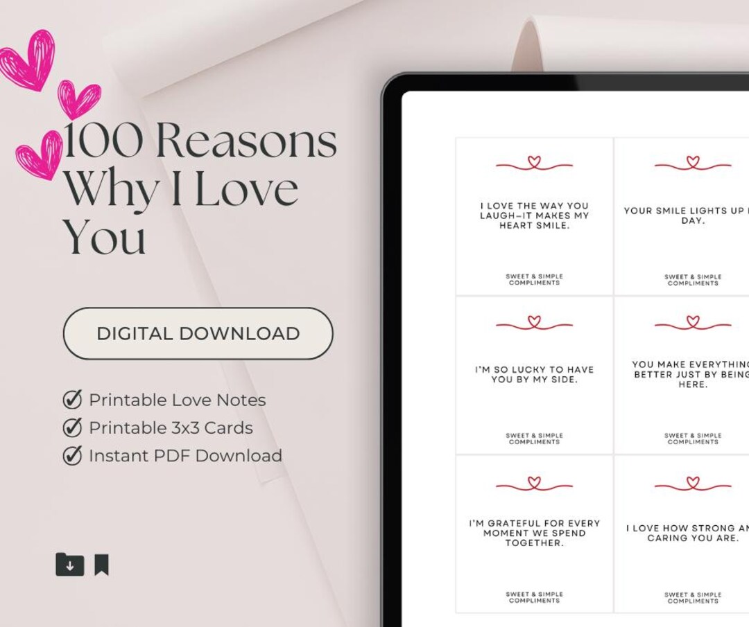 DIY Love Notes Jar PDF – Printable Romantic Gift for Valentine's Day or ...