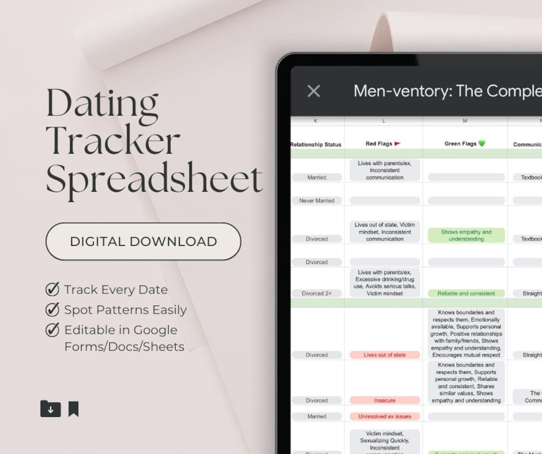 The Ultimate Dating Tracker Spreadsheet: Organize, Reflect, and Spot ...