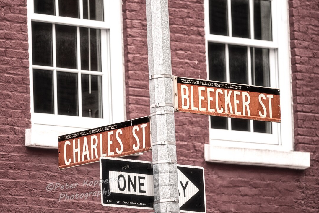 Bleecker Street, Charles Street, New York City Wall Art, NYC ...