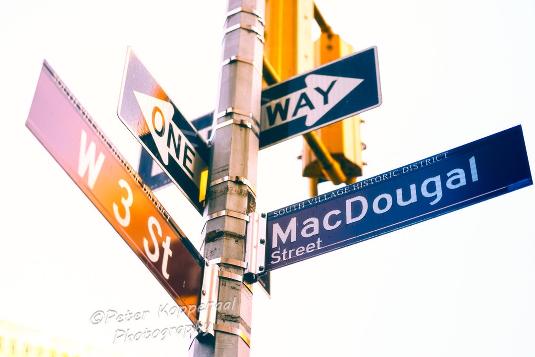 3rd St and Macdougal Street Sign, Greenwich Village, NYC Photography ...