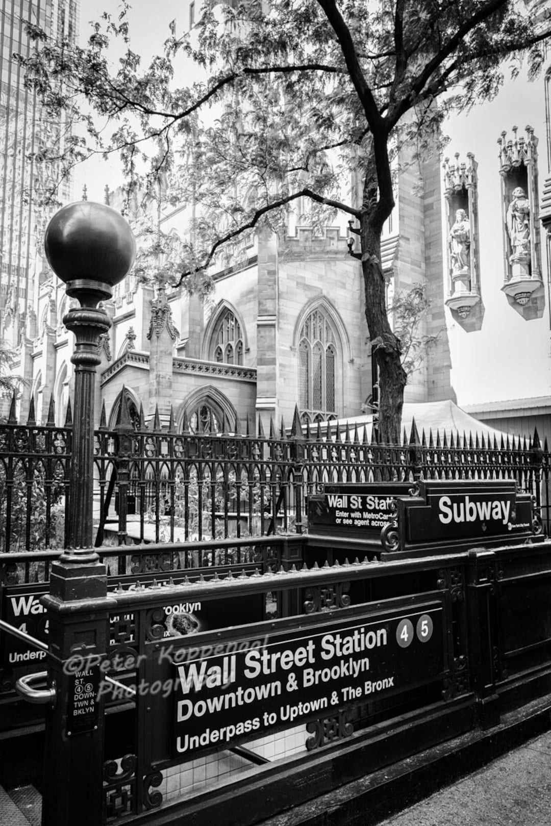 Wall Street Sign, New York Subway Station, Trinity Church, Lexington ...