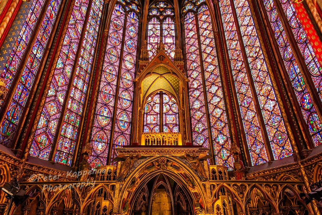 Sainte Chapelle Stained Glass Window Print, Paris Photography, Gothic ...