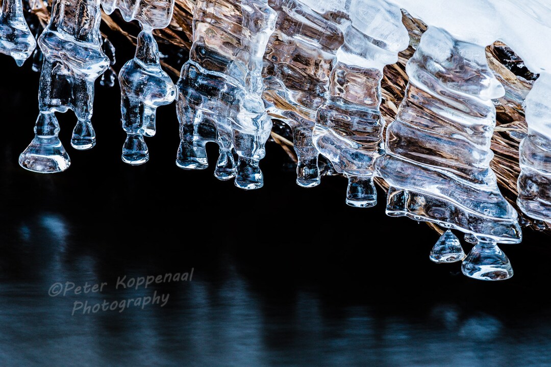 Hanging Icicles Fine Art Print, Winter Nature Photography, Frozen River ...