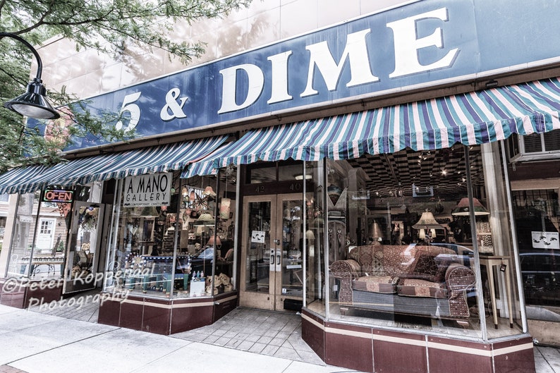 Five and Dime Shop Print, Small Town Photography, Main Street ...