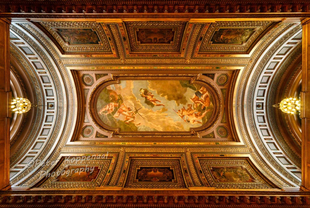 NYC Photography, Mcgraw Rotunda, New York City Wall Art, Ceiling Mural ...