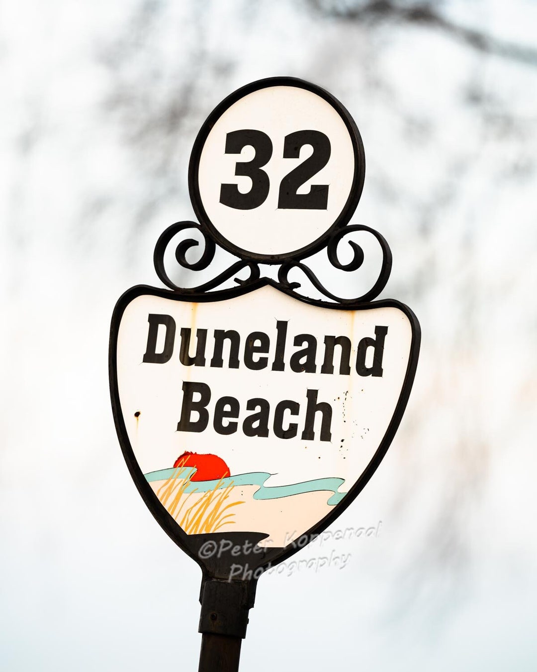 Duneland Beach Stop 32 Sign, Lake Michigan Print, Michigan Wall Decor ...