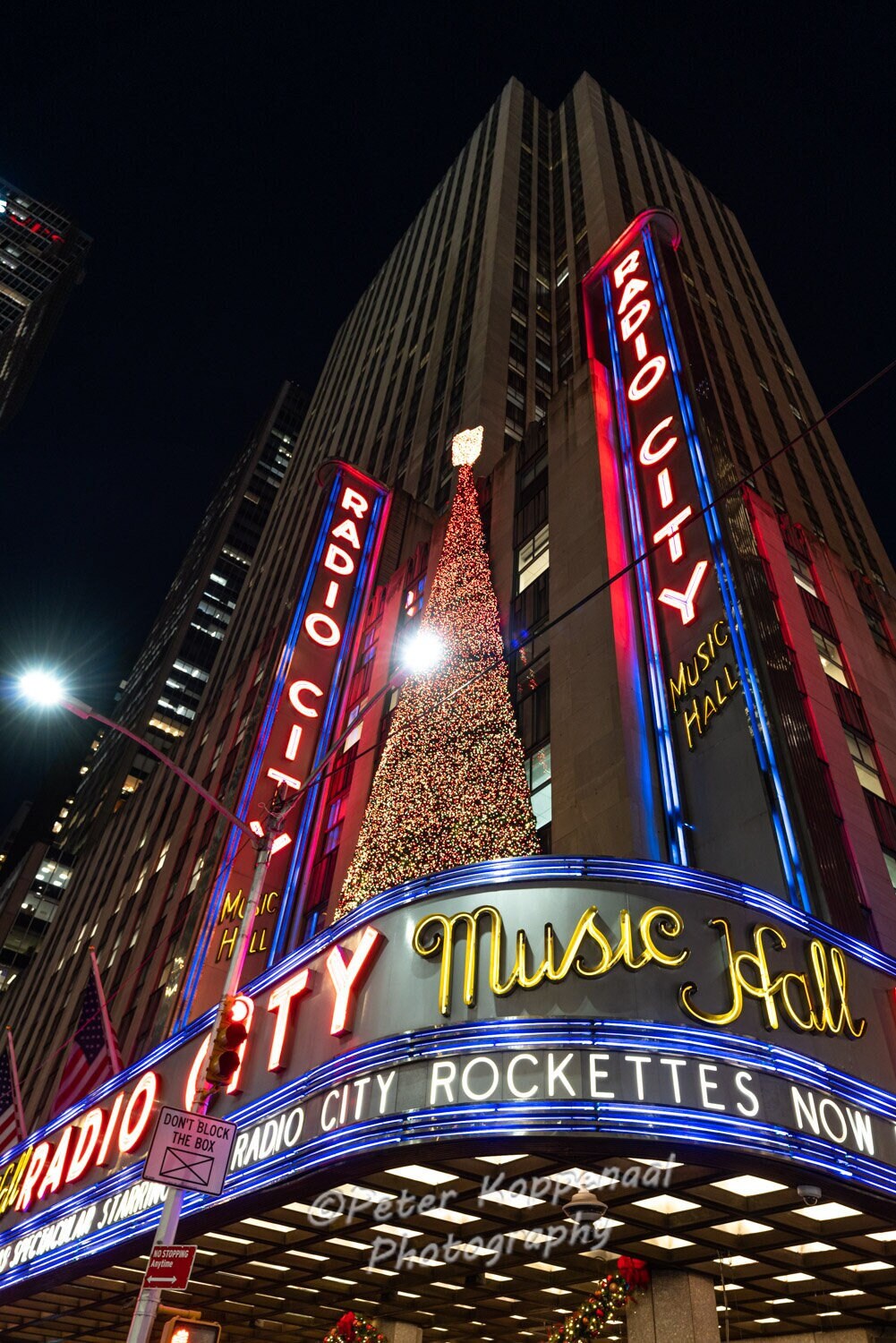 Radio City Music Hall Neon Sign, Christmas Tree, NYC Photography, New ...