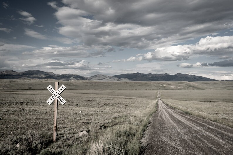 Railroad Crossing Sign Idaho Decor Country Road Dirt Road - Etsy