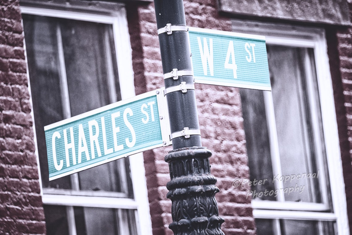 West 4th Street Charles Street Sign, Greenwich Village, West Village ...