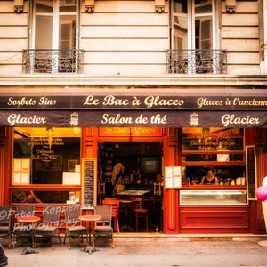 Paris Ice Cream Parlor, Paris Photography, I Love Paris Street Scene ...