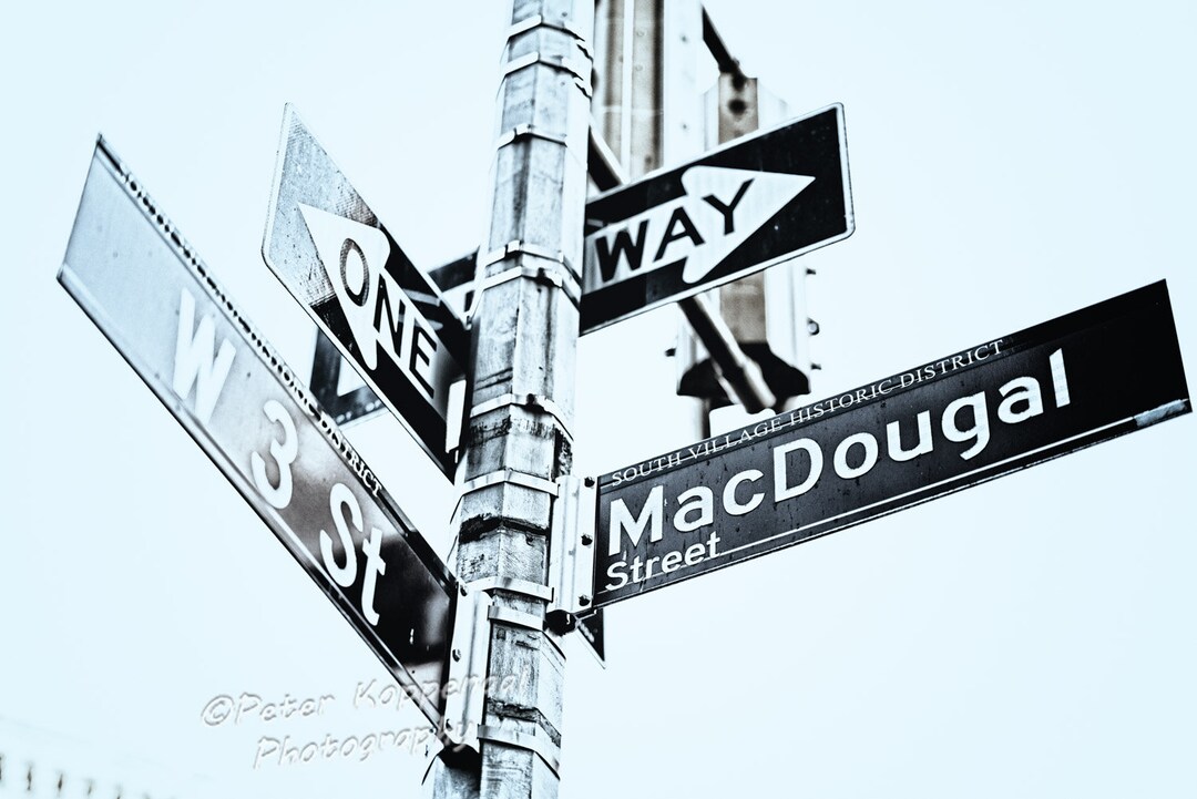 3rd St and Macdougal Street Sign, Greenwich Village, NYC Photography ...