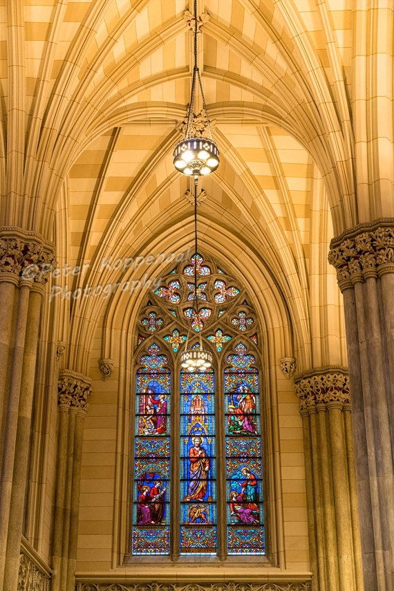 St Patrick's Stained Glass Window Print New York City - Etsy