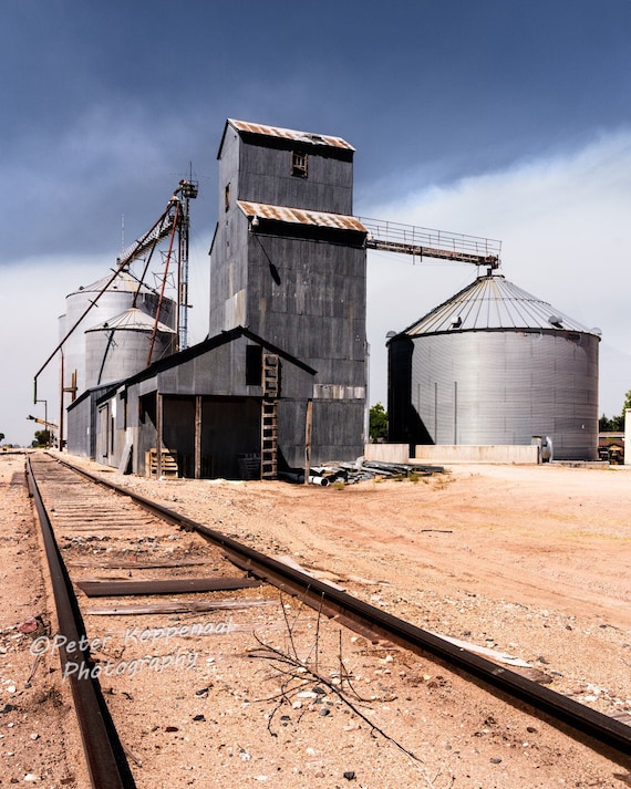 Grain Elevator Railroad Tracks Wyoming Photography Railroad - Etsy