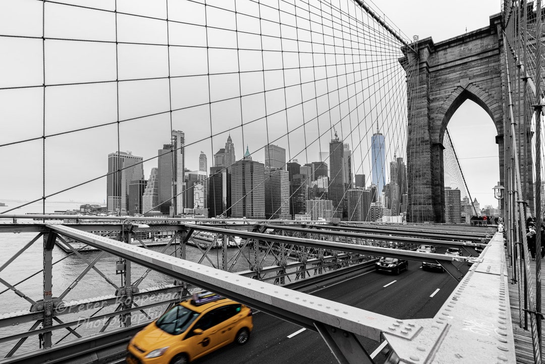NYC Taxi Brooklyn Bridge, NYC Photography, I Love New York City Wall ...
