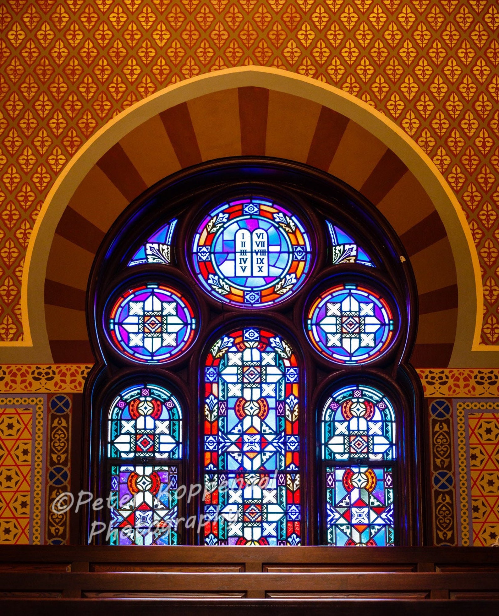 Central Synagogue Stained Glass Window, Historic Jewish Temple Fine Art ...