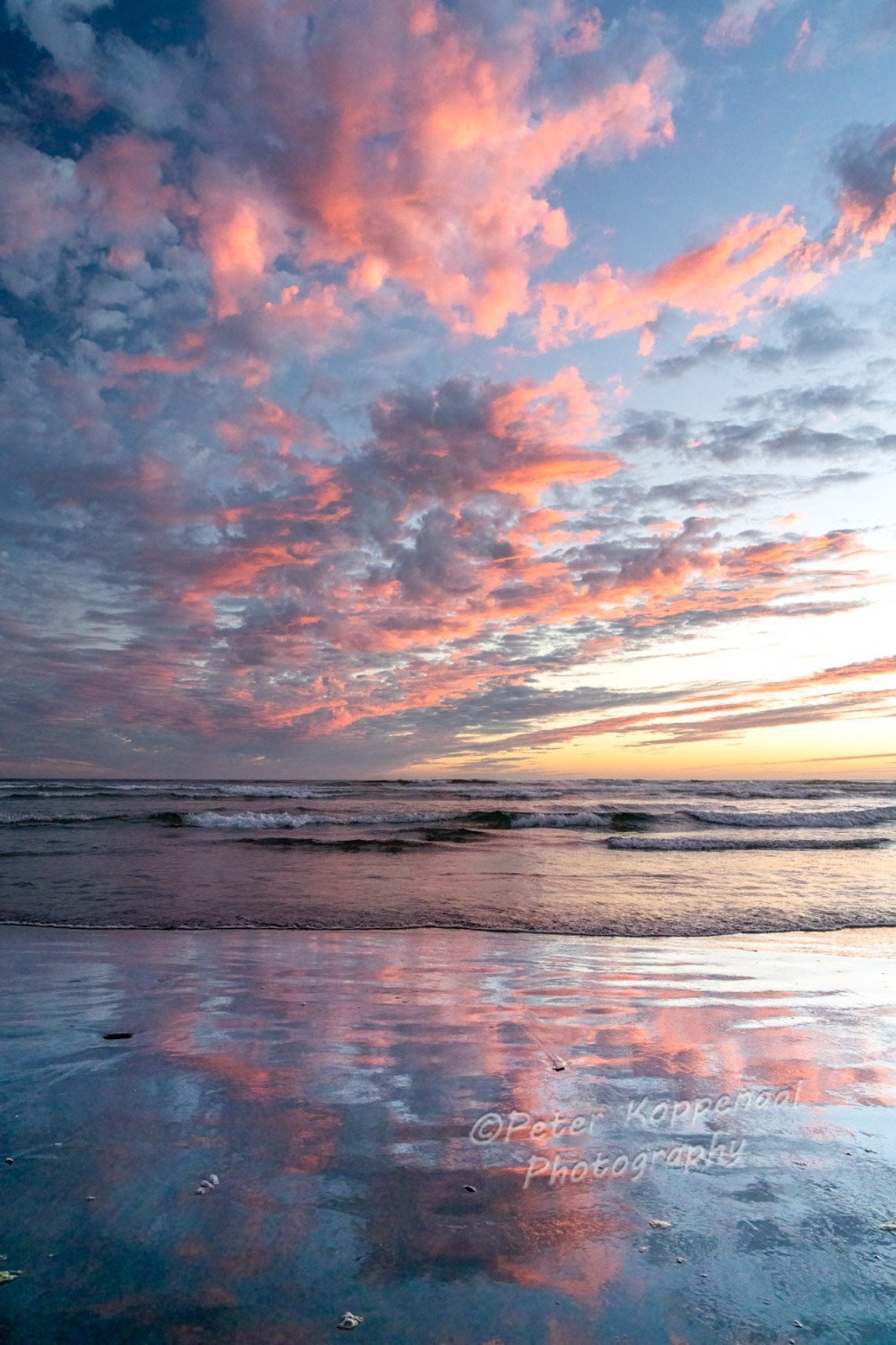 Pink Sunset Reflection, Tofino Art, Long Beach, Pacific Rim Art ...