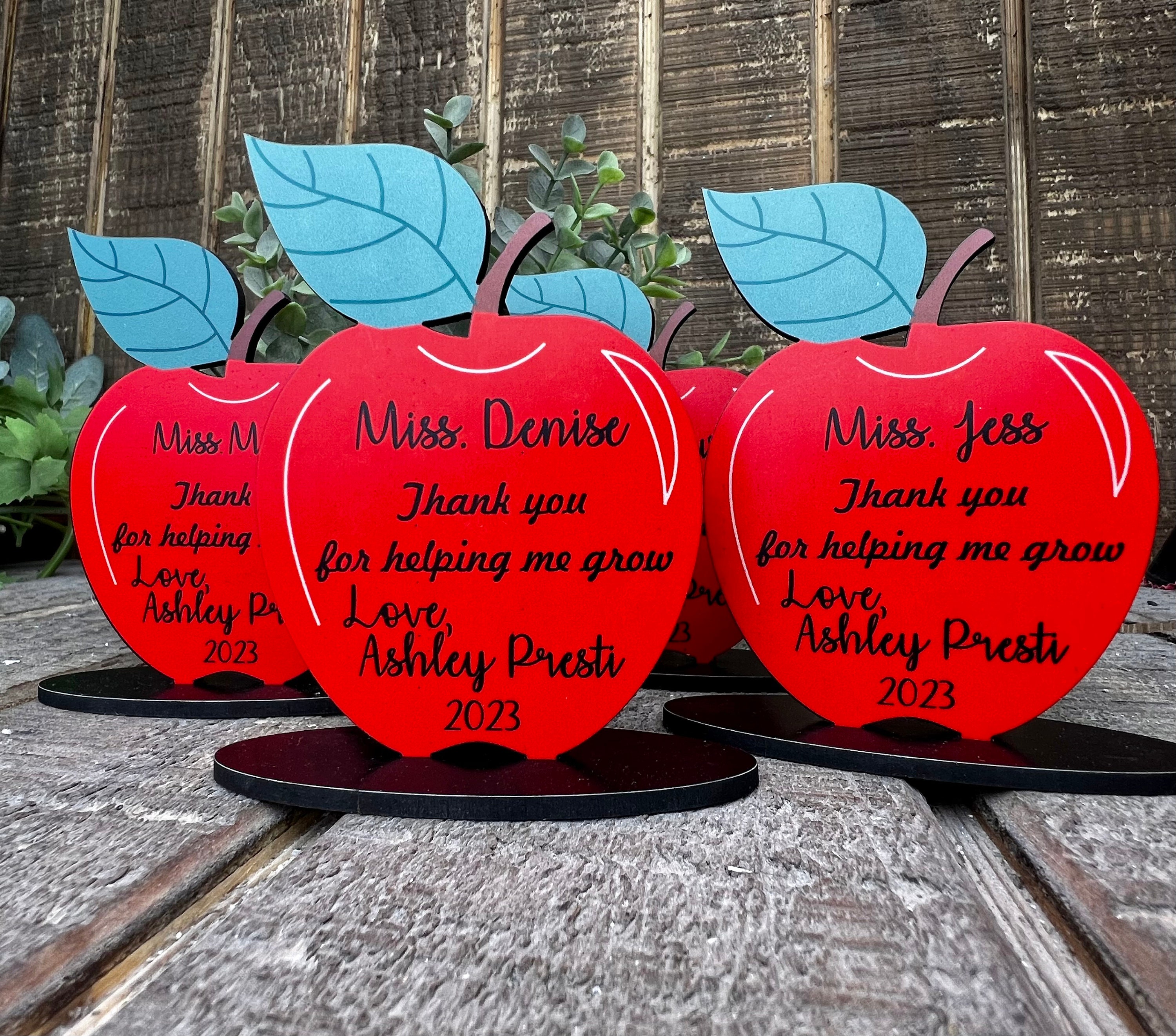 Teachers Thank You Wood Apple Desk Gift Teacher's - Etsy