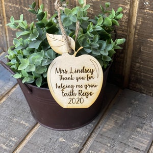 Teachers Thank You, Wood Apple Gift, Teacher's Appreciation ...