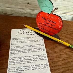 Teachers Thank You, Wood Apple Desk Gift, Teacher's Appreciation ...