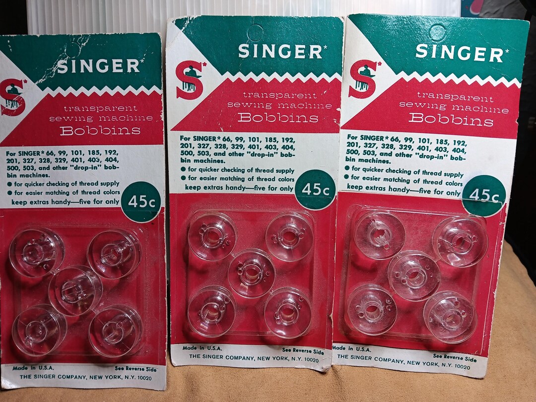 Vintage 3 Packages of Singer Transparent Sewing Machine Bobbins - Etsy
