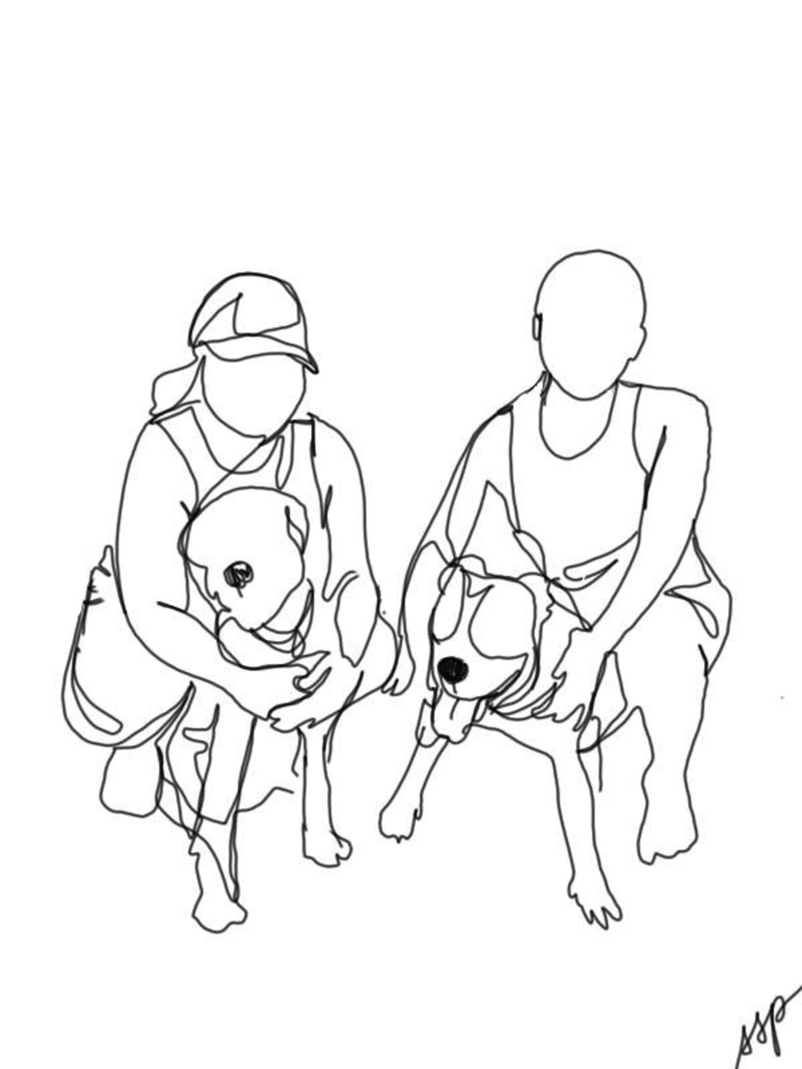 CONTOUR LINE ART Custom Contour Line Art Pet Portraits | Etsy