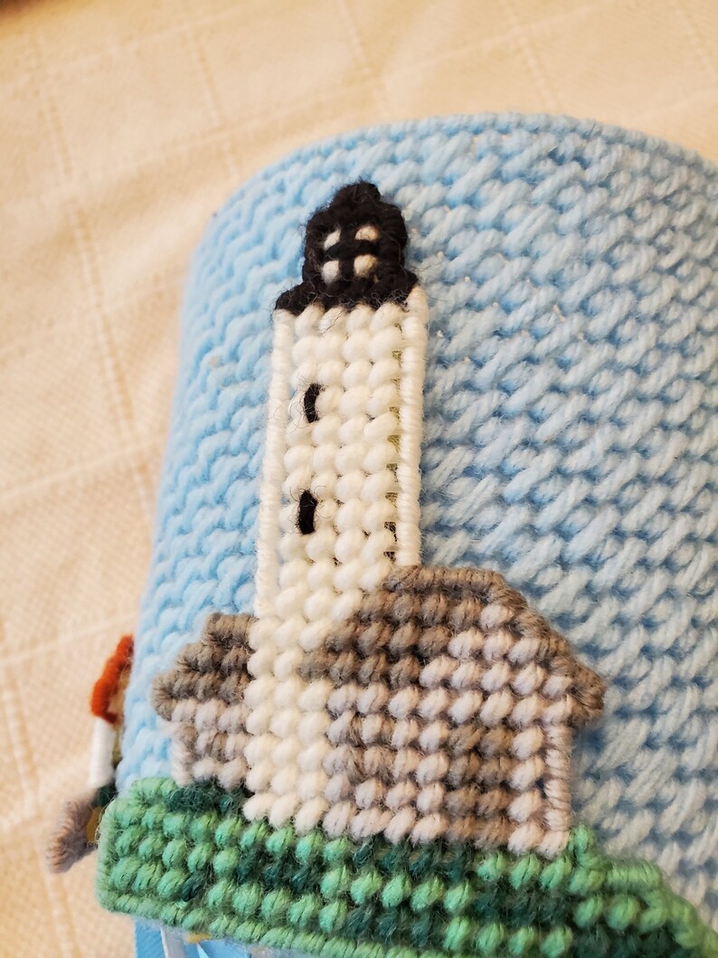VINTAGE PLASTIC CANVAS Lighthouse Windsock - Etsy