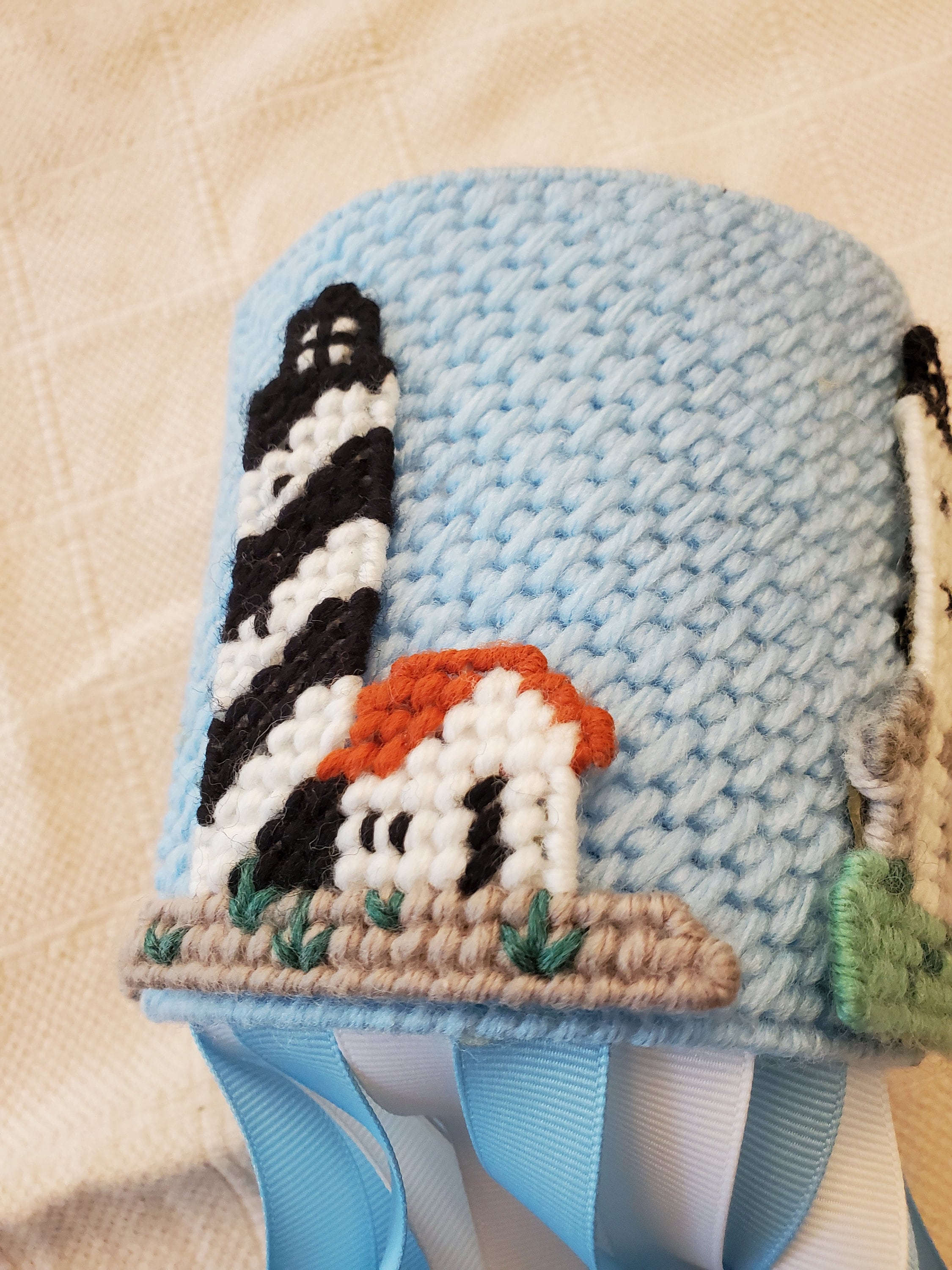 VINTAGE PLASTIC CANVAS Lighthouse Windsock - Etsy