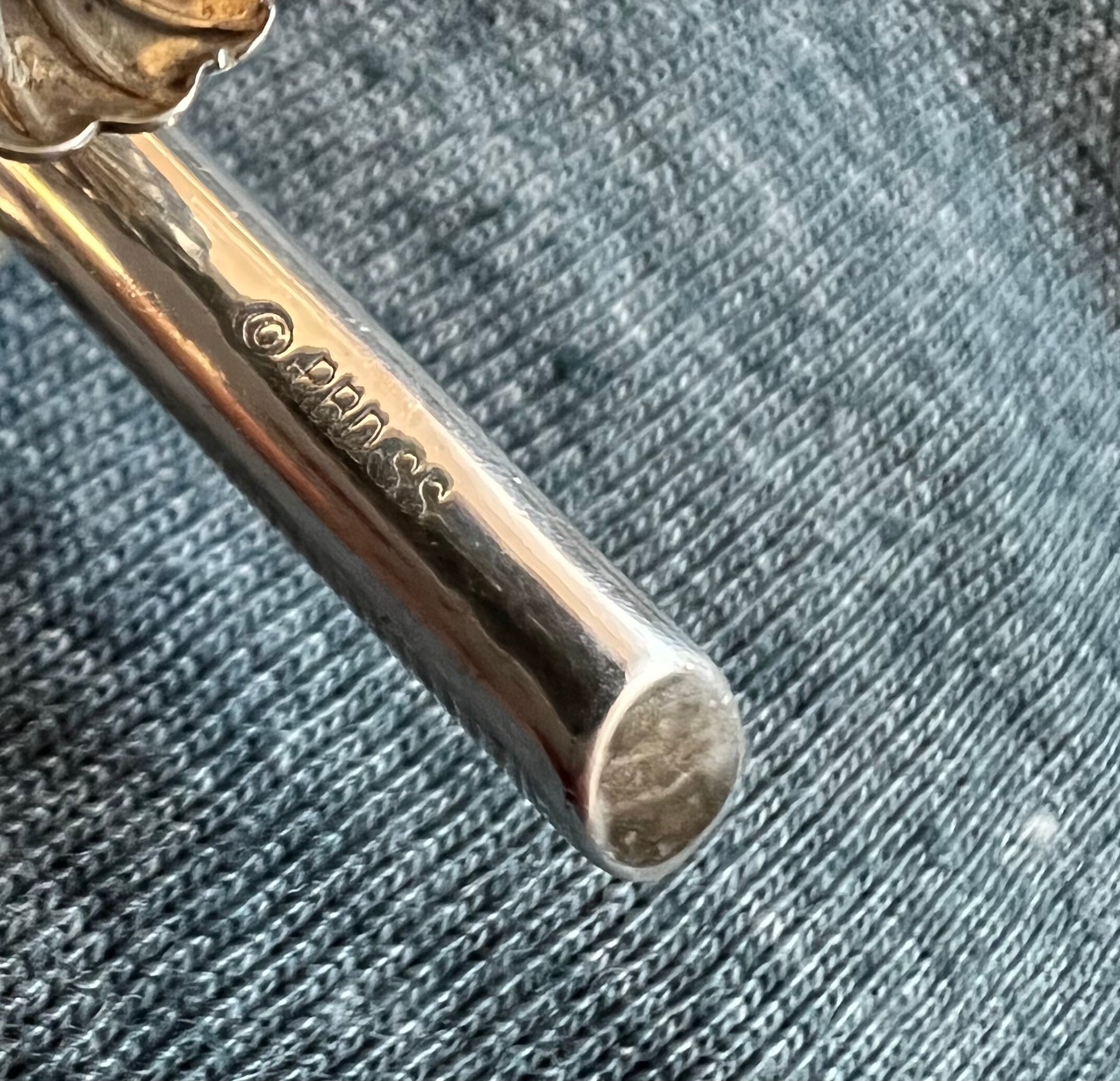 Vintage Peter Bram Designs Sterling and 14k Knot Twist Pushback ...