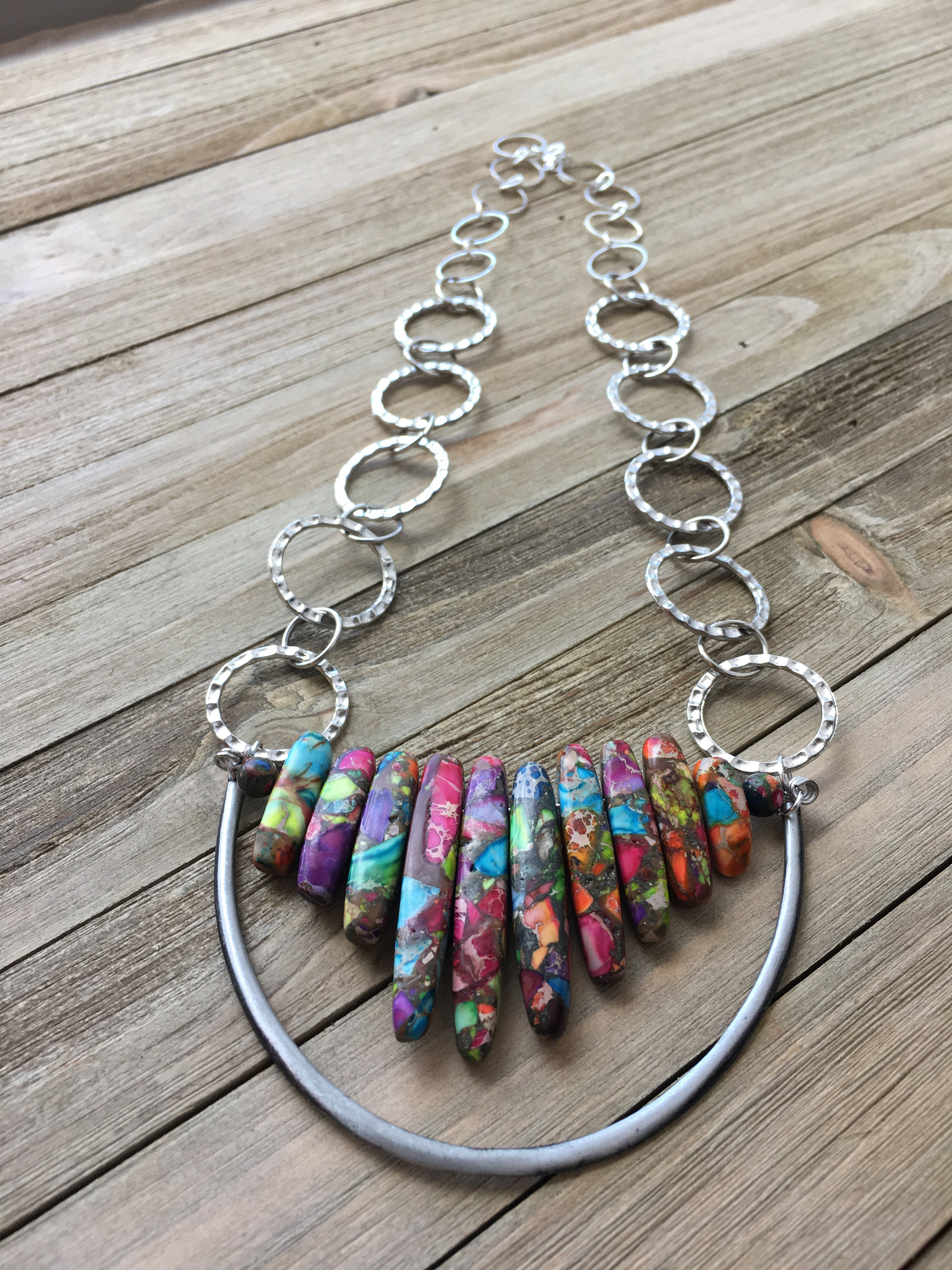 Imperial Rainbow Sea Sediment Jasper Stone Graduated Stick | Etsy