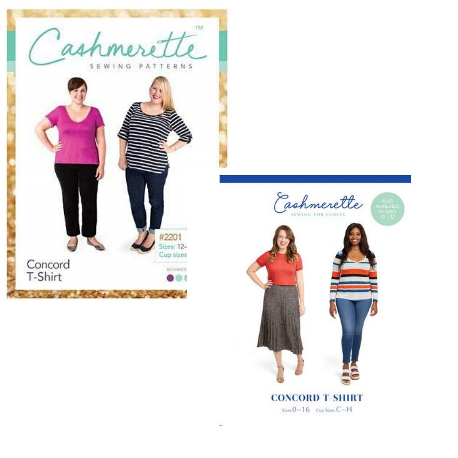 Cashmerette Curvy & Plus Sizes - Concord T-shirt Pattern - Sizes 12-28 ...
