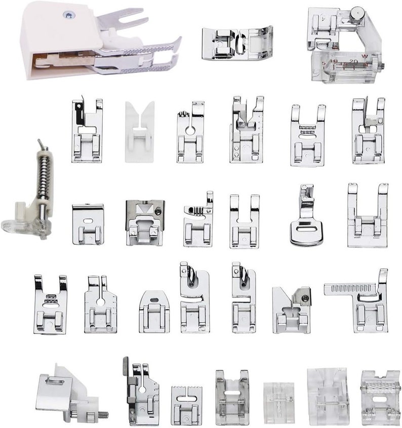 Complete 30 Pcs Presser Feet Set for Low Shank Sewing Machines: Brother ...